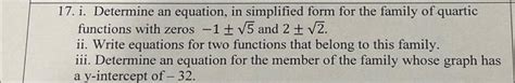 Solved I Determine An Equation In Simplified Form For Chegg