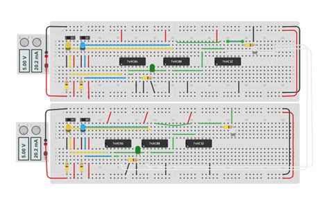 Circuit Design Full Adder 2bit Tinkercad