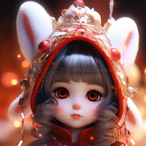 Ai数字艺术 Q版中国兔子生肖娃娃 Ai立体元素免费下载png格式2784像素编号67520203 千图网