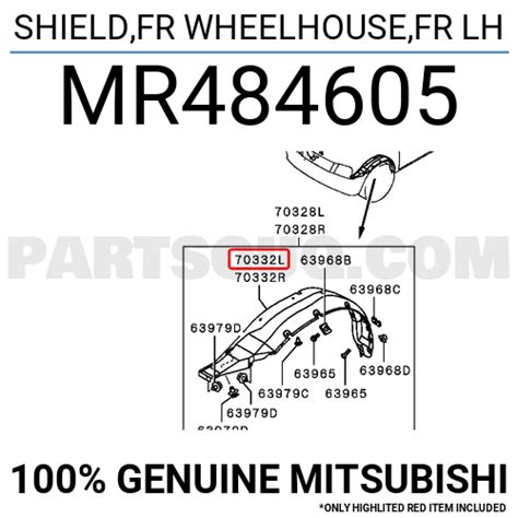 SHIELD,FR WHEELHOUSE,FR LH MR484605 | Mitsubishi Parts | PartSouq