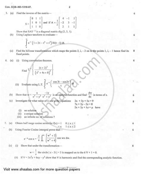 Applied Mathematics 3 2006 2007 Be It Information Technology Semester