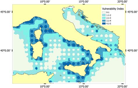map of the vulnerability index vi download scientific diagram