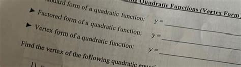 [answered] Form Of A Quadratic Function Factored Form Of A Quadratic Kunduz