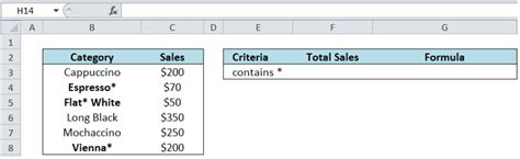 Excel Formula Sum If Cells Contain An Asterisk Excelchat