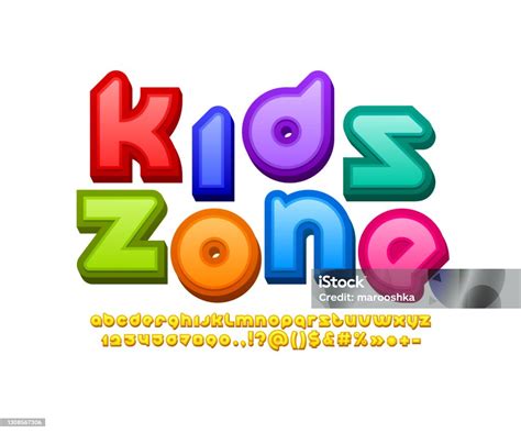 3d 글꼴 밝은 둥근 알파벳 여러 가지 색깔의 문자와 숫자 벡터 일러스트 레이션 10eps 3차원 형태에 대한 스톡 벡터 아트 및 기타 이미지 Istock