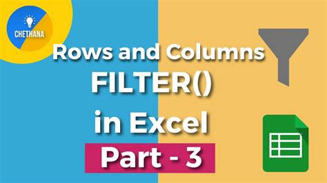 Excel Filter Function To Filter Rows And Columns In Excel Part 3