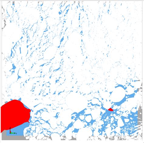 High Resolution Regional Sea Ice Model Based On The Discrete Element Method With Boundary