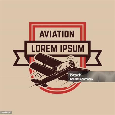 복고풍 비행기 항공 훈련 센터 국장 템플릿입니다 레이블 상징 기호에 대 한 디자인 요소입니다 Airshow에 대한 스톡 벡터