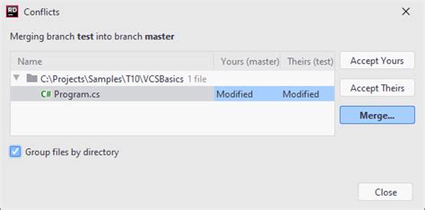 Resolve Git Conflicts Jetbrains Rider