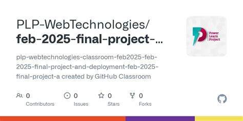 Github Plp Webtechnologiesfeb 2025 Final Project And Deployment