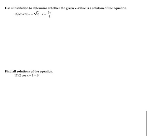 solved use substitution to determine whether the given