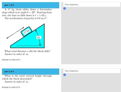 Solved A Kg Block Slides Down A Frictionless Slope Which Chegg