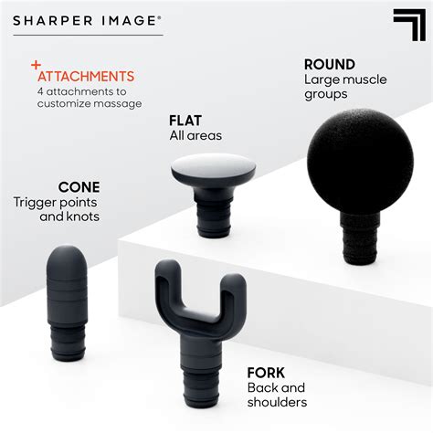 Sharper Image Powerboost Move Deep Tissue Percussion Massager Rechargeable 4 Attachments