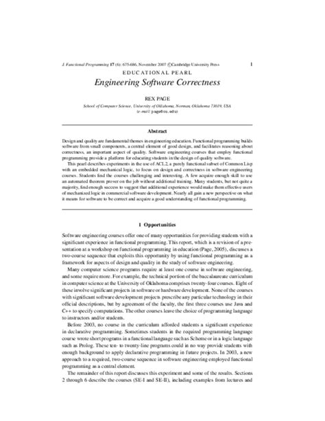 Pdf Engineering Software Correctness