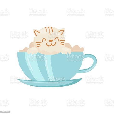 초콜릿 커피 코코아 컵 크림 고양이 귀여운 귀여운 음식 만화 문자 벡터 일러스트는 흰색 바탕에 장식 귀여운에 대한 스톡 벡터 아트 및 기타 이미지 Istock