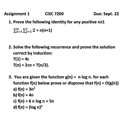 Solved Prove The Following Identity For Any Positive N Chegg