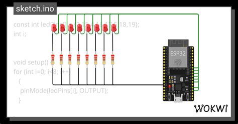 Secuencia De Leds 2 Wokwi Esp32 Stm32 Arduino Simulator