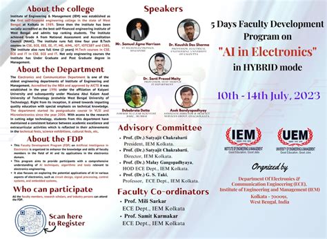 Faculty Development Program Organized By Iem Ece Department Iem Group