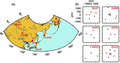 a map with the locations of the ims infrasound arrays which surround