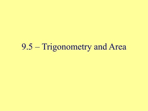 Trigonometry Area Regular Polygons Triangles
