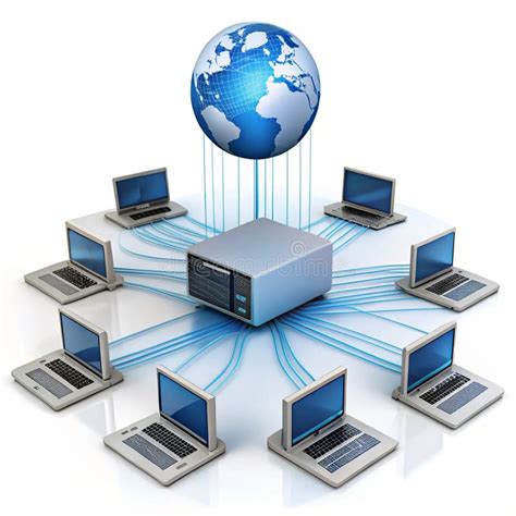 Broadband Network Connecting The World With Fiber Optic Technology Stock Illustration