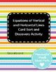 Horizontal Zero And Vertical Undefined Lines Card Sort Equation Discovery