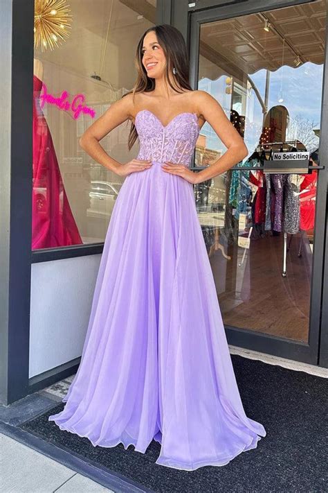 Purple Prom Dresses Strapless
