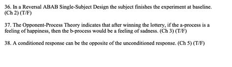 Solved In A Reversal ABAB Single Subject Design The Chegg Com