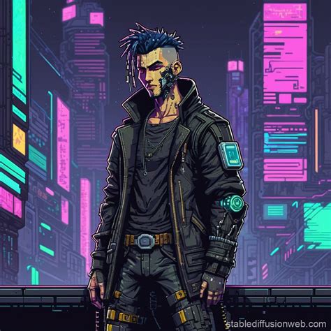 Cyberpunk Male Character Stable Diffusion Online