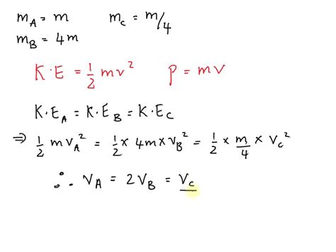 Solved Object A Has A Mass M Object B Has A Mass 4m And Object C Has