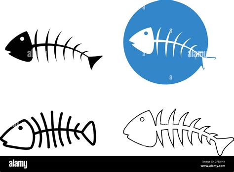 Fishbone Logo Vector Illustration Design Template Stock Vector Image