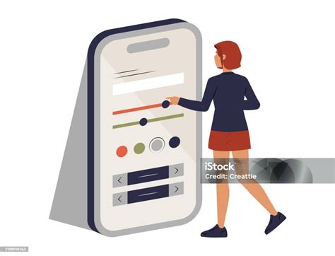 Female Character Adjusting Mobile Ui Settings In Flat Vector Illustration Symbolizing Digital