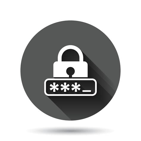 Login Icon In Flat Style Password Access Vector Illustration On Black Round Background With