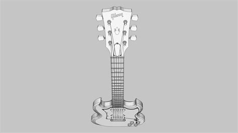 Gibson Sg Guitar Sunburst Finish 3d Model By Spiritswitchboard