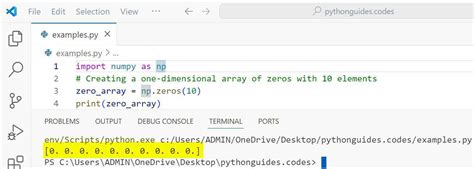 How To Create An Array Of Zeros In Python