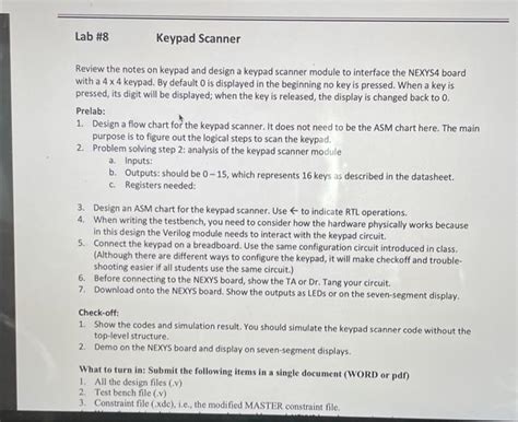 Review The Notes On Keypad And Design A Keypad