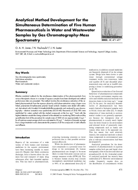 Pdf Analytical Method Development For The Simultaneous Determination Of Five Human