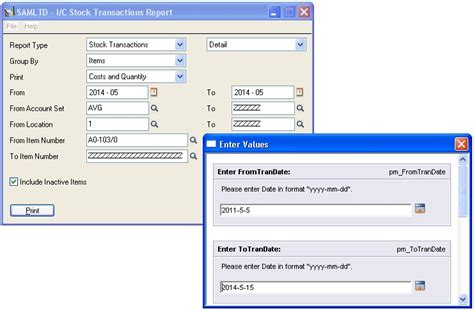 Date Wise IC Stock Transaction Report Sage 300 ERP Tips Tricks And Components