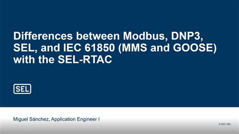 Differences Between Modbus Dnp3 Sel And Iec 61850 Mms And Goose Protocols With The Sel Rtac