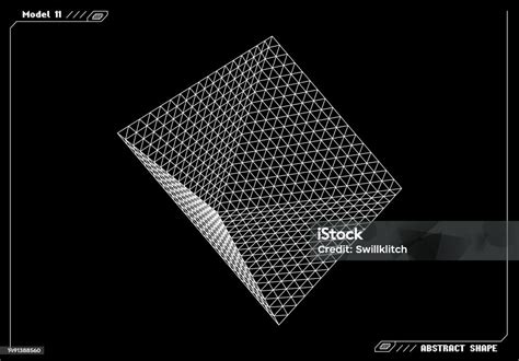 추상적인 3d 와이어프레임 모양 또는 가장자리가 열린 기본 요소 변형 된 모양을 가진 과학 기술 기하학적 추상화 복잡성에 대한 스톡 벡터 아트 및 기타 이미지 Istock