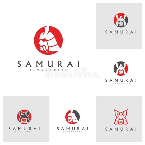 Samurai Head Logo Design Vector Samurai Warrior Logo Template Stock