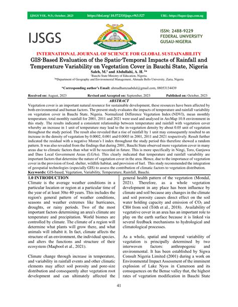 Pdf Gis Based Evaluation Of The Spatio Temporal Impacts Of Rainfall