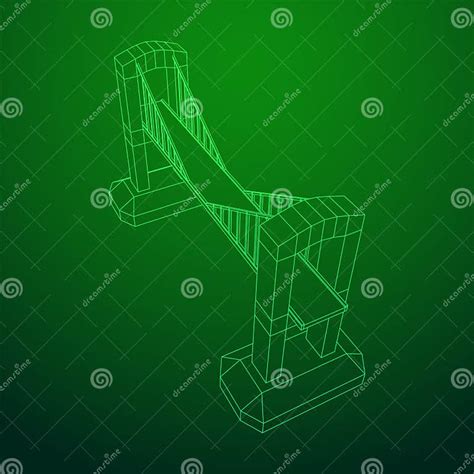 Bridge Connection Structure Wireframe Stock Vector Illustration Of Retro Polygon 180186720