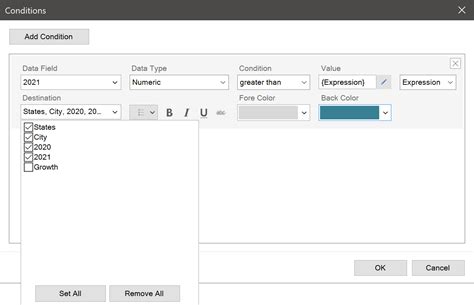 The Updated Condition Editor Stimulsoft