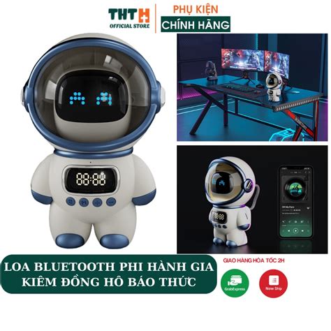Mua Loa bluetooth phi hành gia Đồng hồ báo thức THT Làm đèn ngủ nháy theo nhạc loa bluetooth