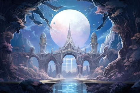Premium Ai Image Mystical Moonstone Portals Bridging The Gap Between Realms And Dimensions