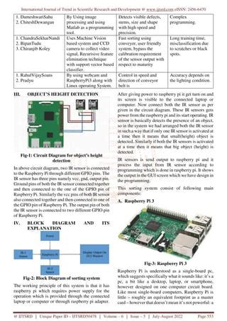 Object Sorting By Using IR Sensor And Raspberry Pi PDF