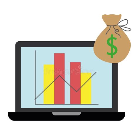 Business Data Graph On Laptop Icon Vector Stock Vector Illustration Of Design Device 308371202