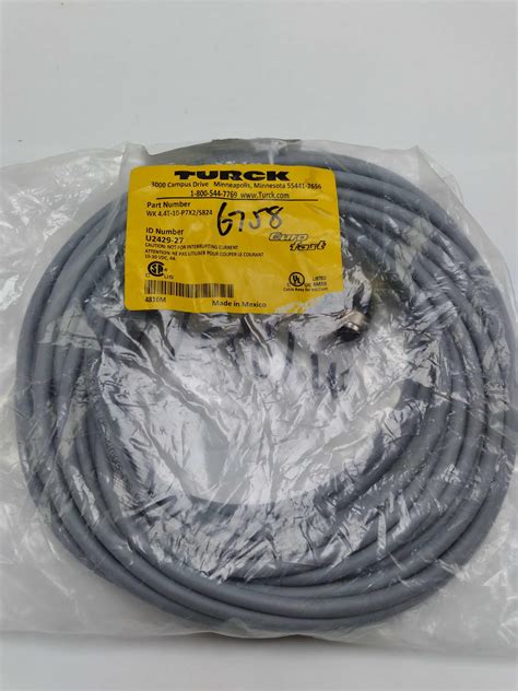 New Turck Wk 44t 10 P7x2s824 Cordset M12 Eurofast Right Angle