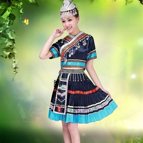 Miao Costumes Girls Ethnic Minority Dance Costumes Yunnan苗族服装女少数民族舞蹈服云南贵州土家壮族成人三月三表演出服3 1fz